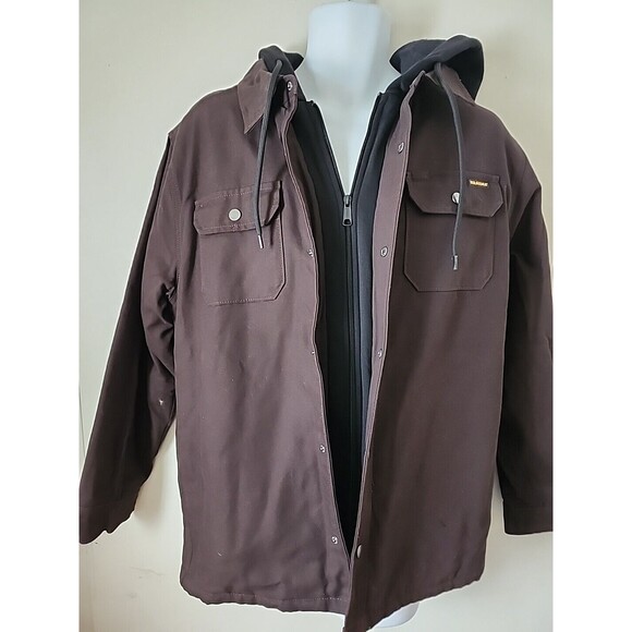 Brahma | Jackets & Coats | Brahma Mens Hooded Canvas Shacket Brown Size ...